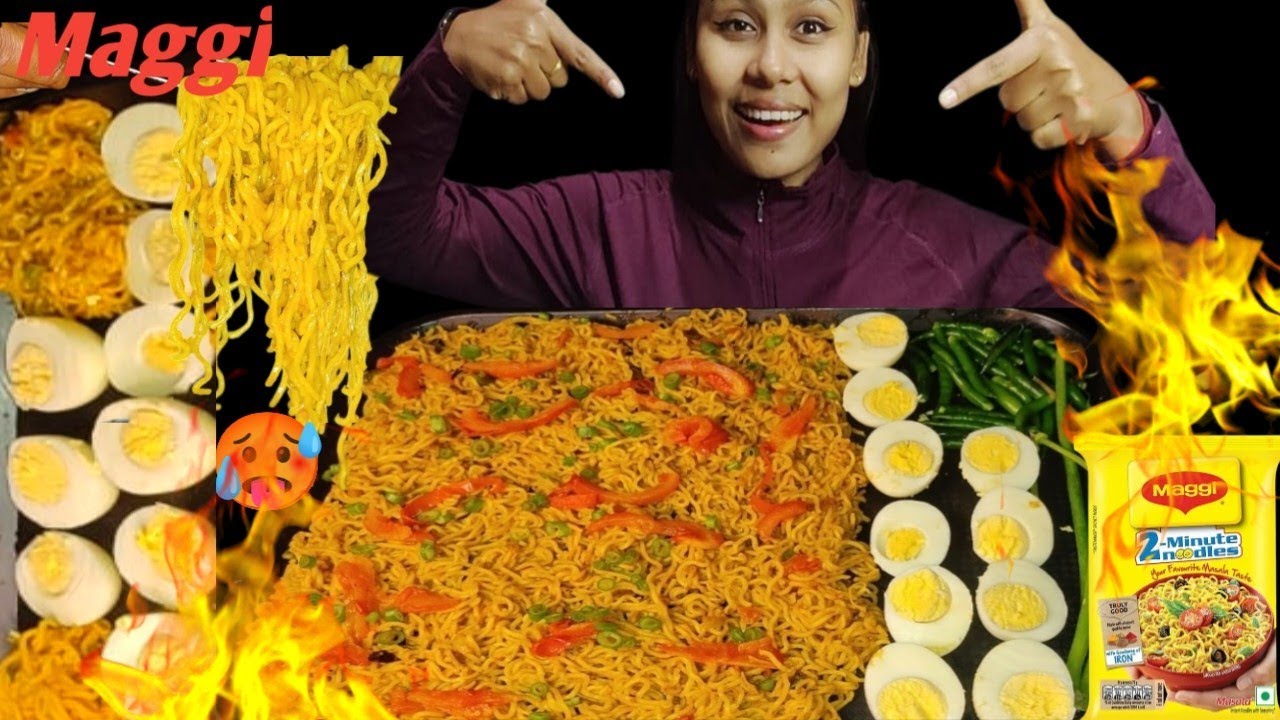 EATING SPICY MAGGI🥵😋 WITH EGG 🥚||ASMR MUKBANG||EATING||@priyaeats ...