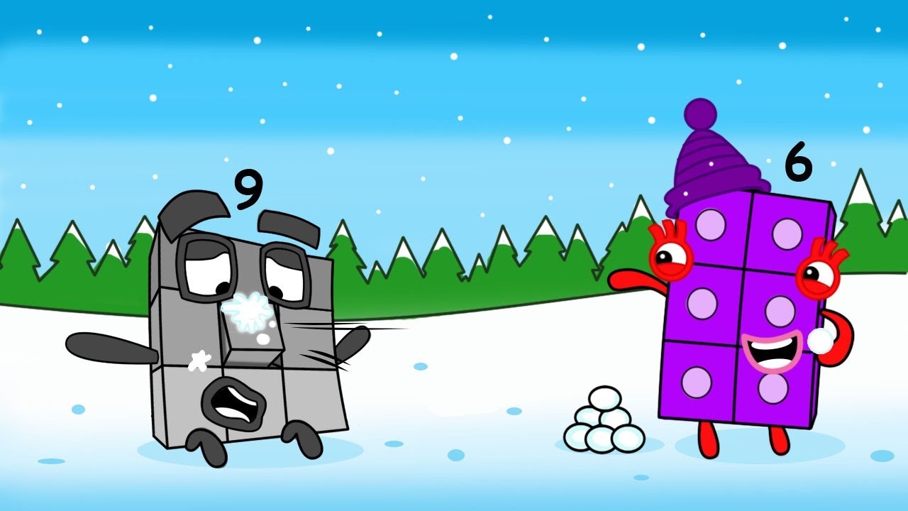 Snow Fight Numberblocks 6 and 9 - Numberblocks fanmade coloring story ...