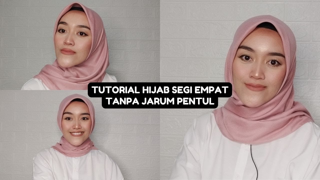Tutorial Hijab Segi Empat Tanpa Jarum Pentul Tanpa Peniti - YouTube