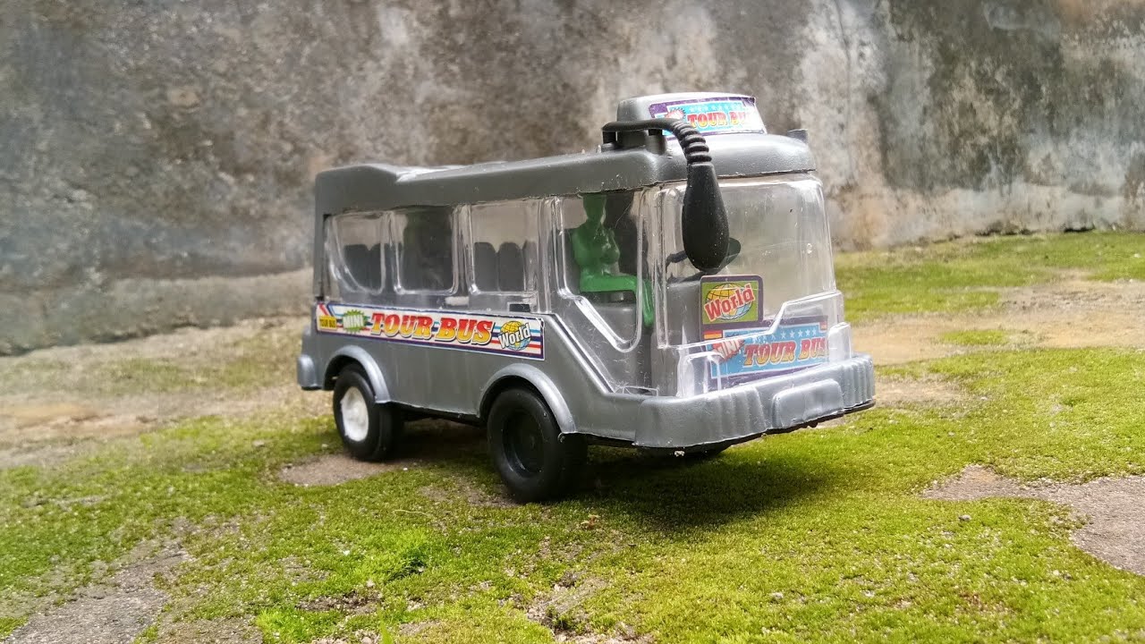 Mini Tour Bus Toy World in Grey Color by Just Toys Time - YouTube