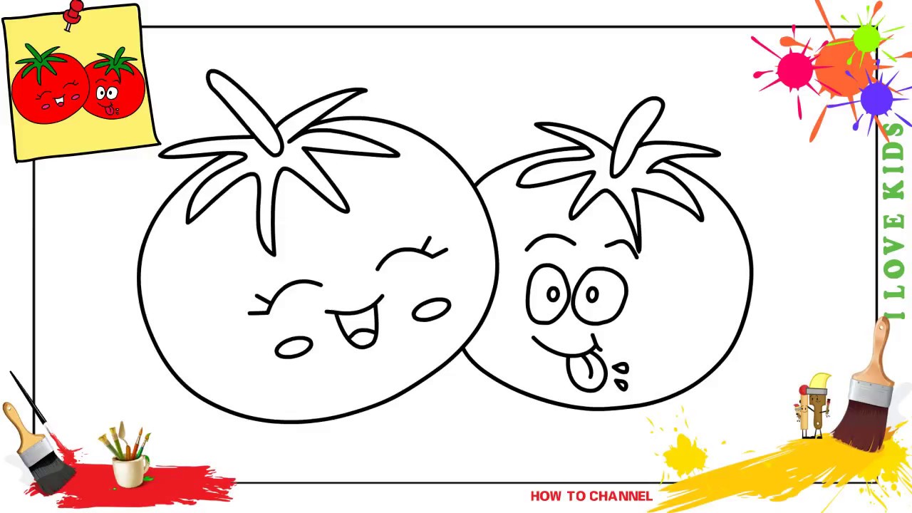 Tomato Drawing For Kids