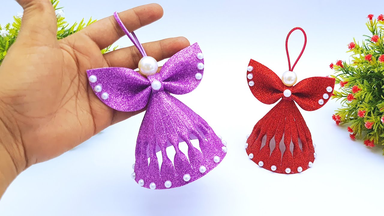 DIY Glitter Foam Christmas Angel | Angel Ornaments Making From EVA ...