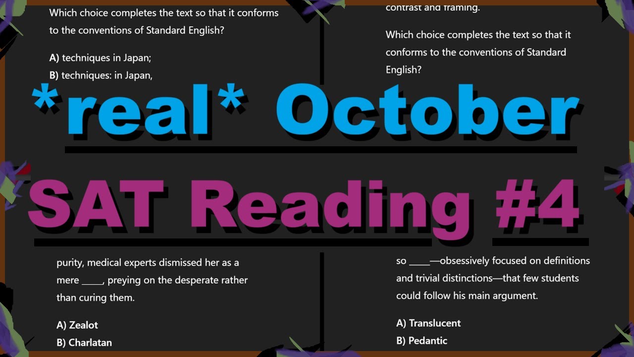 *Real* October 2025 SAT Reading #4 + Extra vocab - YouTube