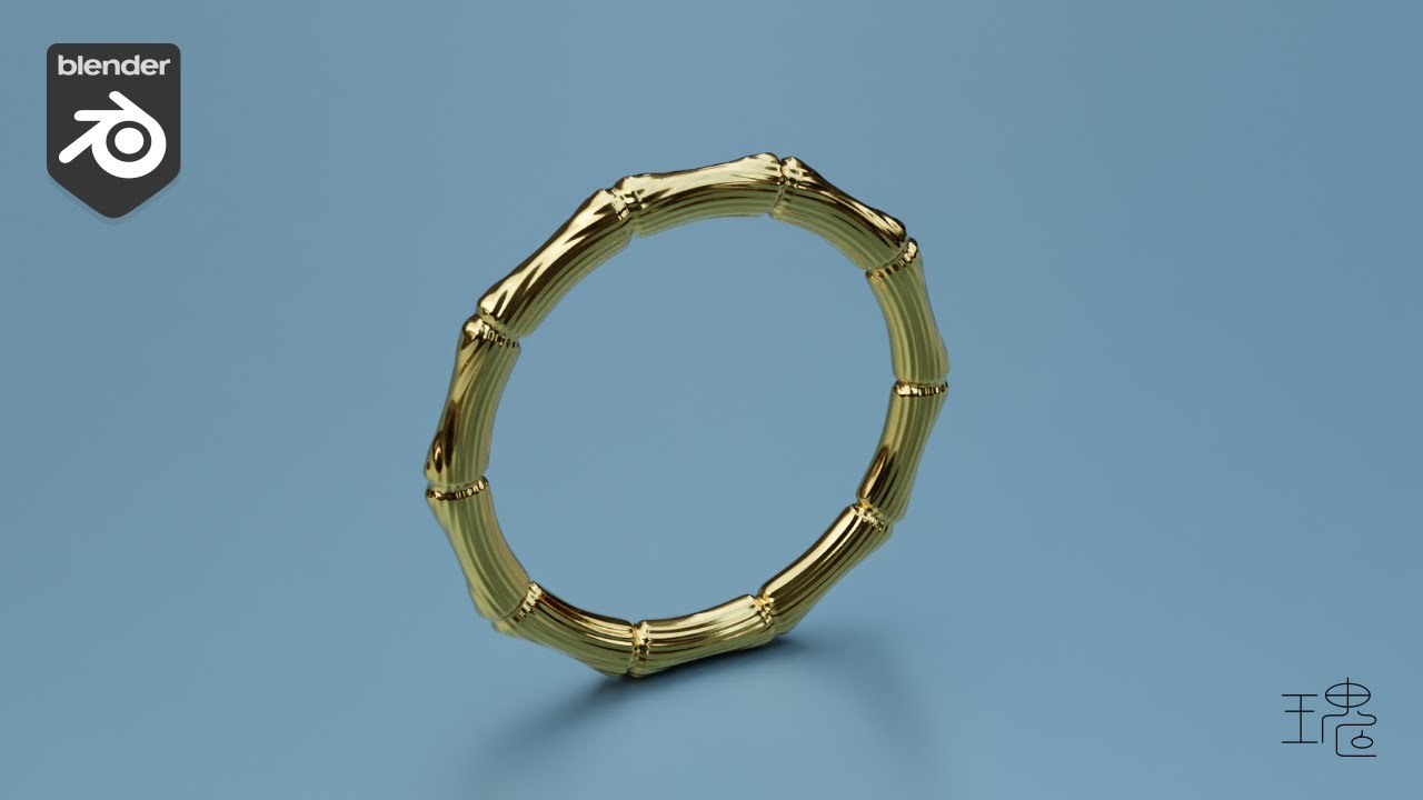 Jewelry Design In Blender Tutorial 259 Time-lapse：Bamboo Ring (2) # ...