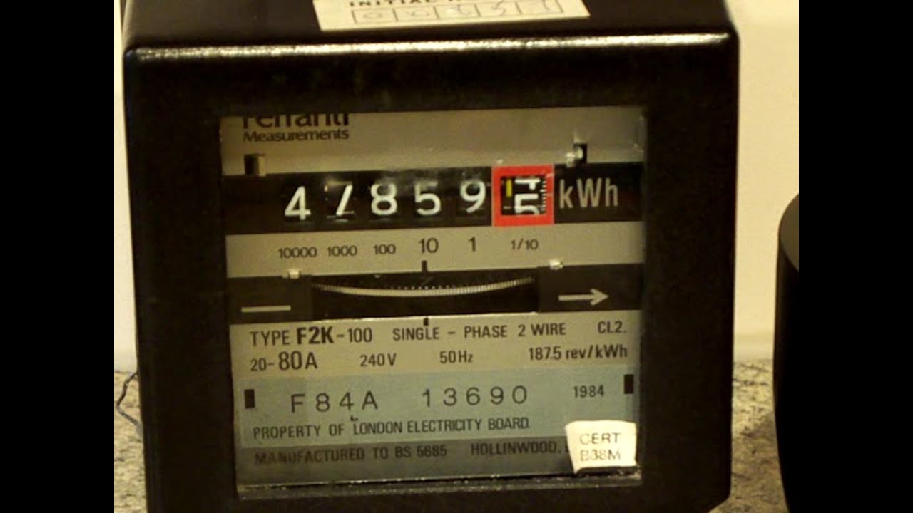 Electricity Meter : Ferranti F2K-100 kWh meter. - YouTube