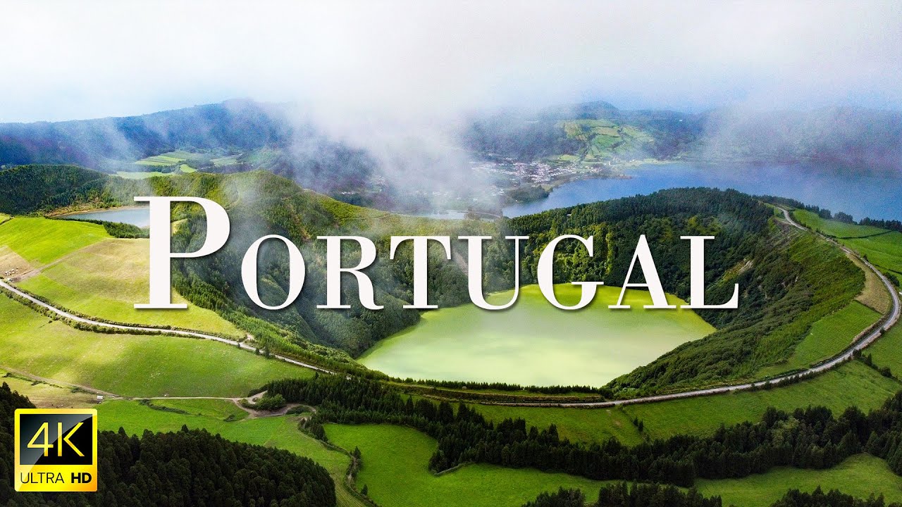 FLYING OVER PORTUGAL (4K UHD) - Relaxing Music Along With Beautiful ...