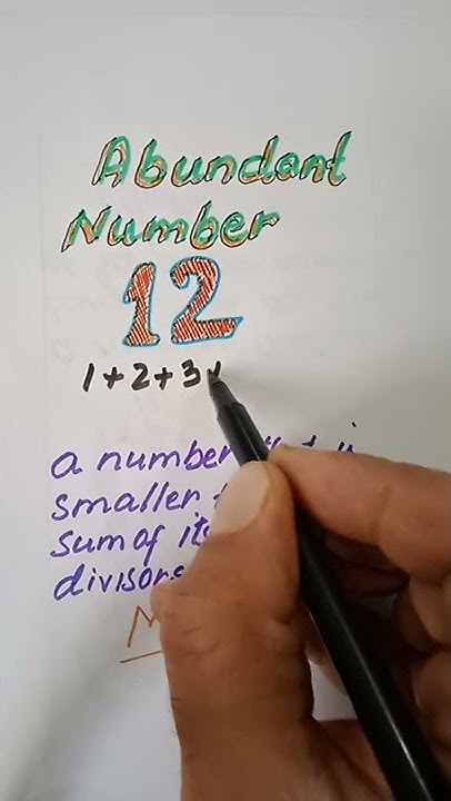 Abundant Number#MathMarrow#Math shorts - YouTube