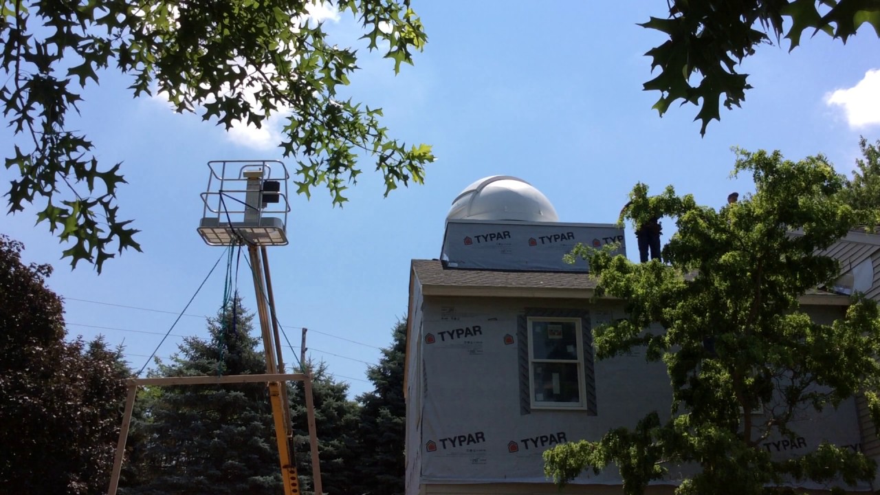 8 ft Explora Dome installation atop a garage observatory. Part 5 of 5 ...