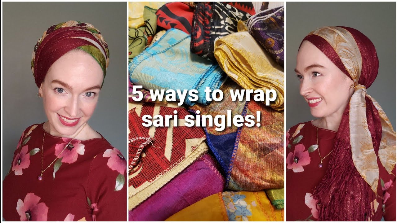 Five stunning ways to wrap with sari singles/thin sashes - YouTube