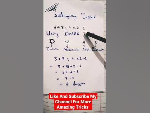 Use Of DMAS Rule For Solving Arithmetic Operations🔥@Math In Easy Ways And Tricks 💓🔥 - YouTube