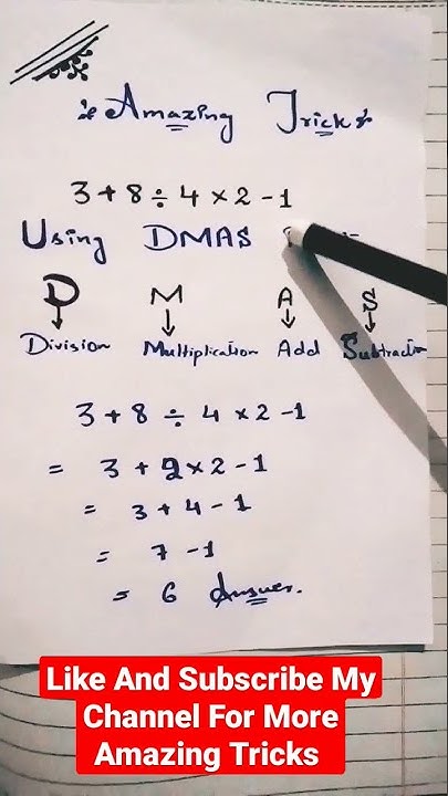 Use Of DMAS Rule For Solving Arithmetic Operations🔥@Math In Easy Ways And Tricks 💓🔥 - YouTube