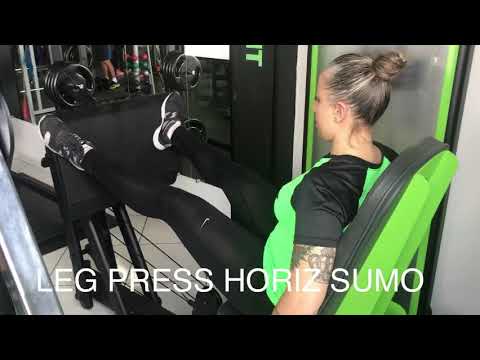 Leg press horizontal sumo - YouTube
