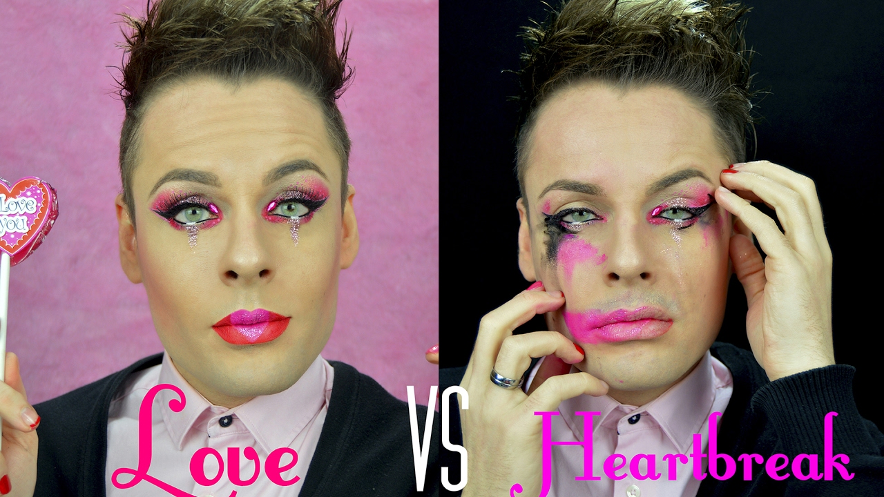 Love VS heartbreak / Valentine's day makeup / JACOBCANARIAS - YouTube