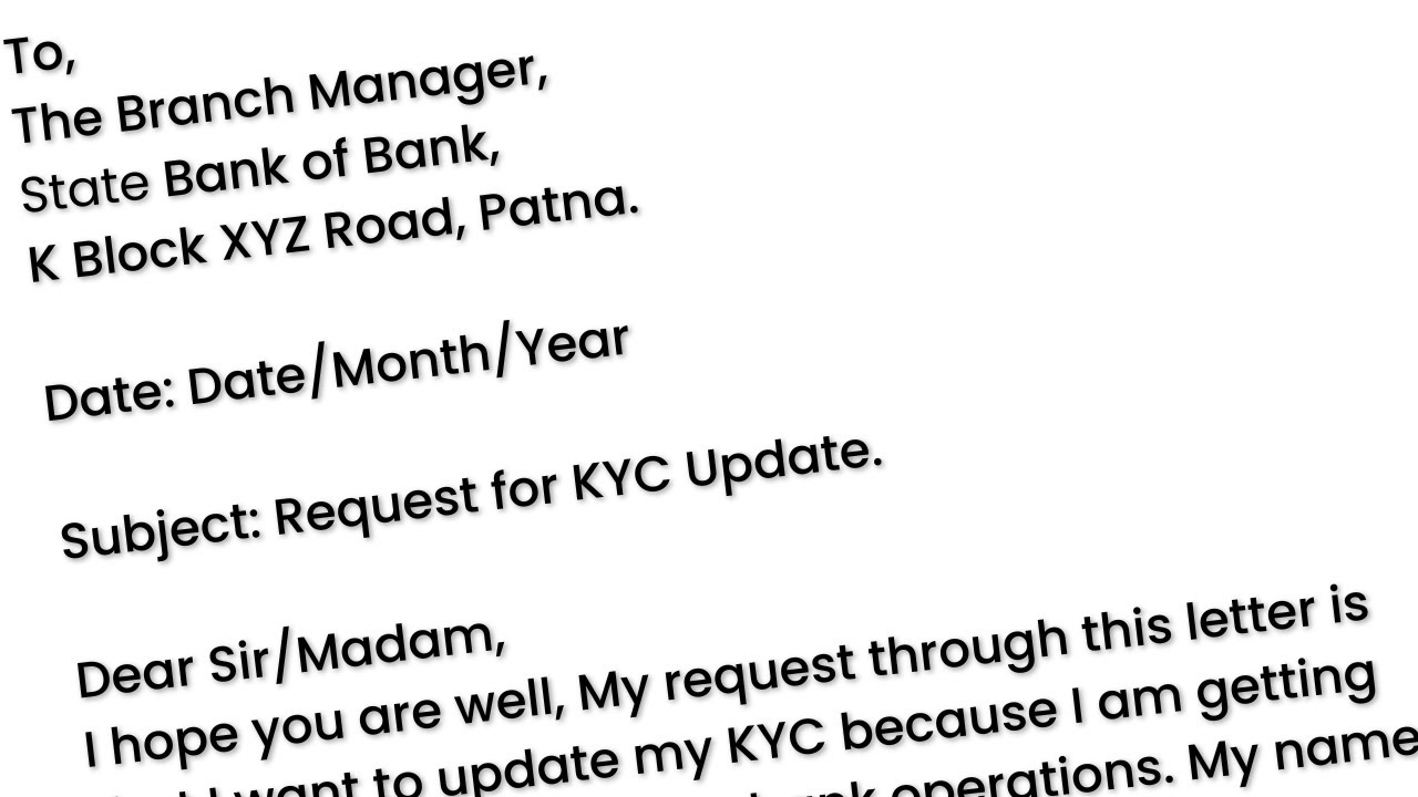 Letter to Bank for KYC Update - YouTube