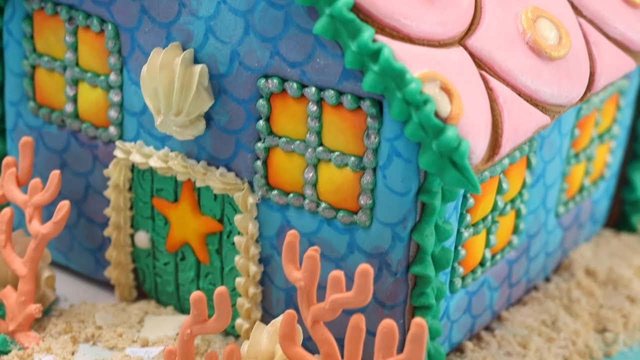 Mermaid Gingerbread House Tutorial - YouTube