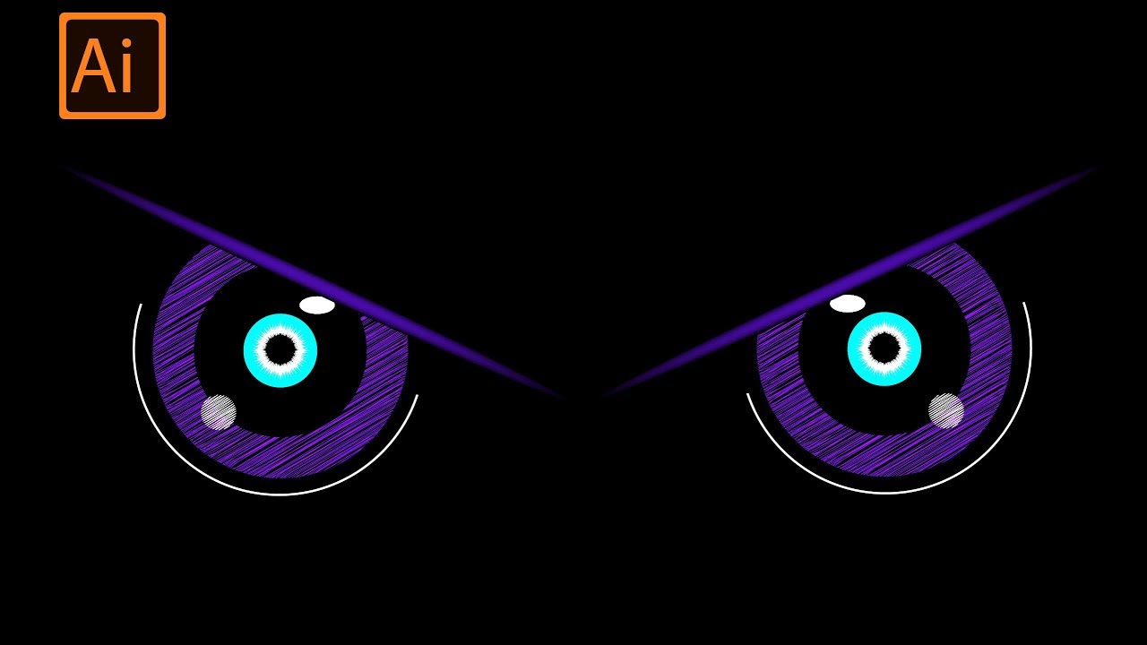 How To Draw Angry Monster Eyes In Adobe Illustrator CC - YouTube