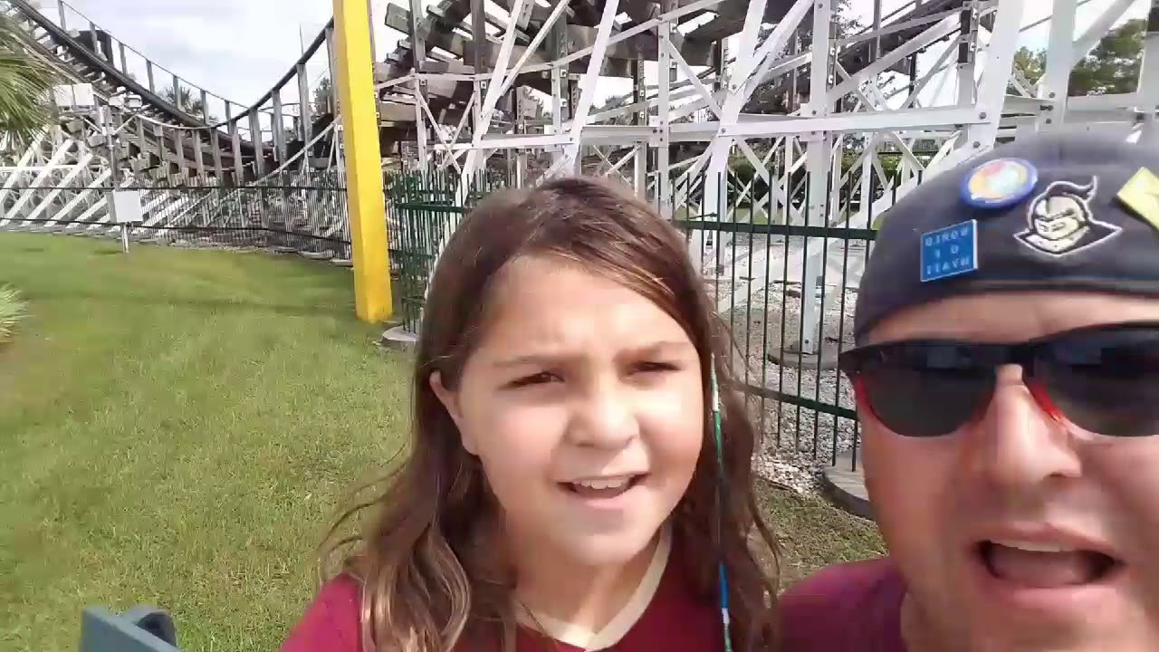 A Ride on Awesome Roller Coaster White Lightning at Fun Spot Orlando ...