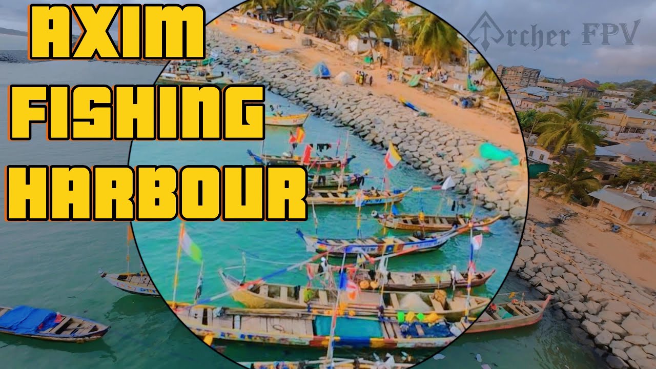 AXIM FISHING HARBOUR - SEA DEFENSE #ghana #westernregion #djiavata2 ...