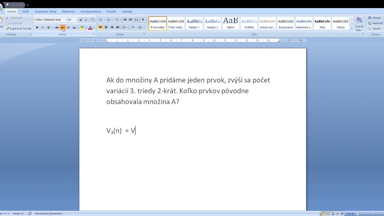 Kombinatorika slovné rovnice - YouTube