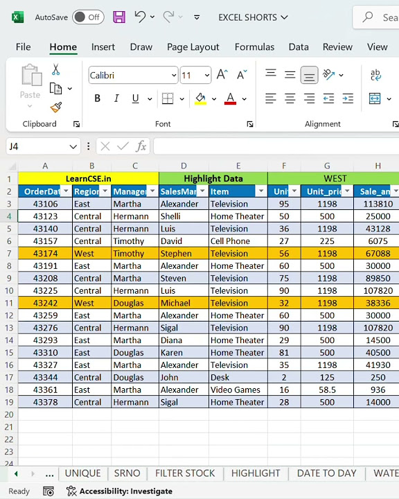 Best Trick Filter Data Using Slicer Option In Excel Exceltricks Exceltips Exceltutorial 