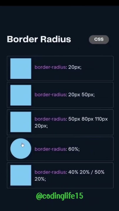 Border Radius Html And Css 💥 Html Css Webdesign Coder Coding Youtube