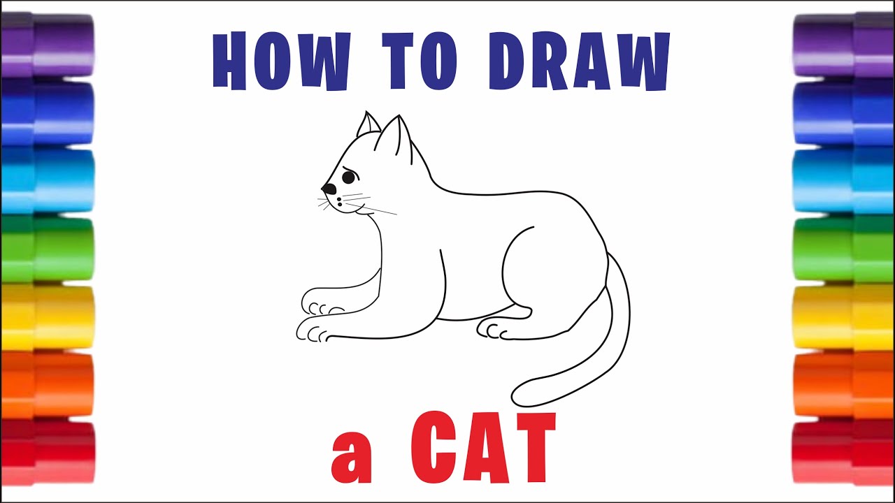 Cara menggambar kucing | how to draw cat | cat simple drawing - YouTube