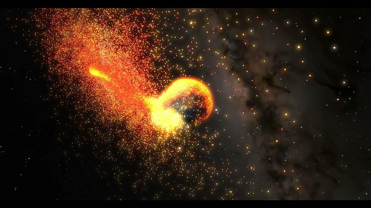 Mars and earth collide, forming small moon (SpaceSim) - YouTube