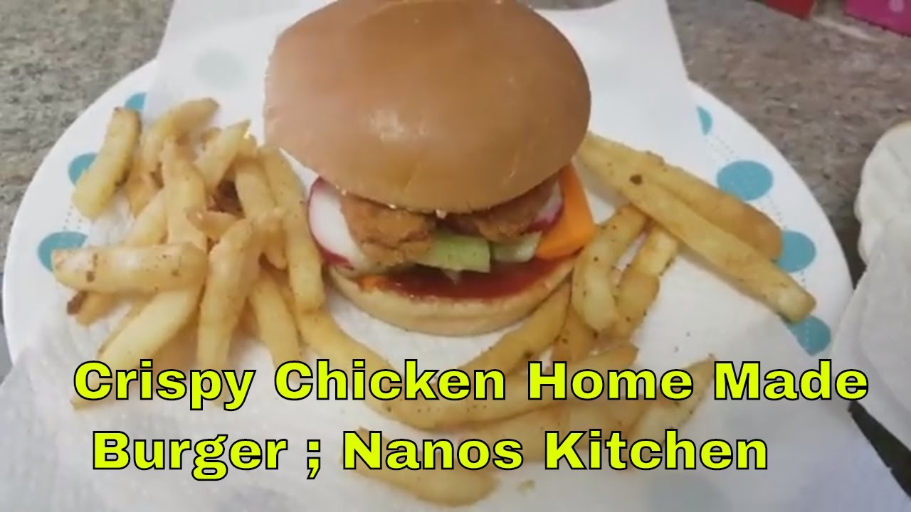 Crispy Chicken Strips Burger; Ready made Burger; Nano's Kitchen - YouTube