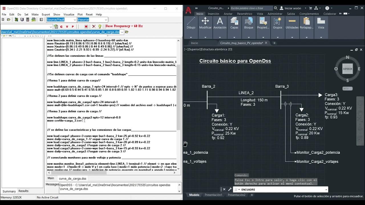 Como simular un circuito en opendss parte2 - YouTube
