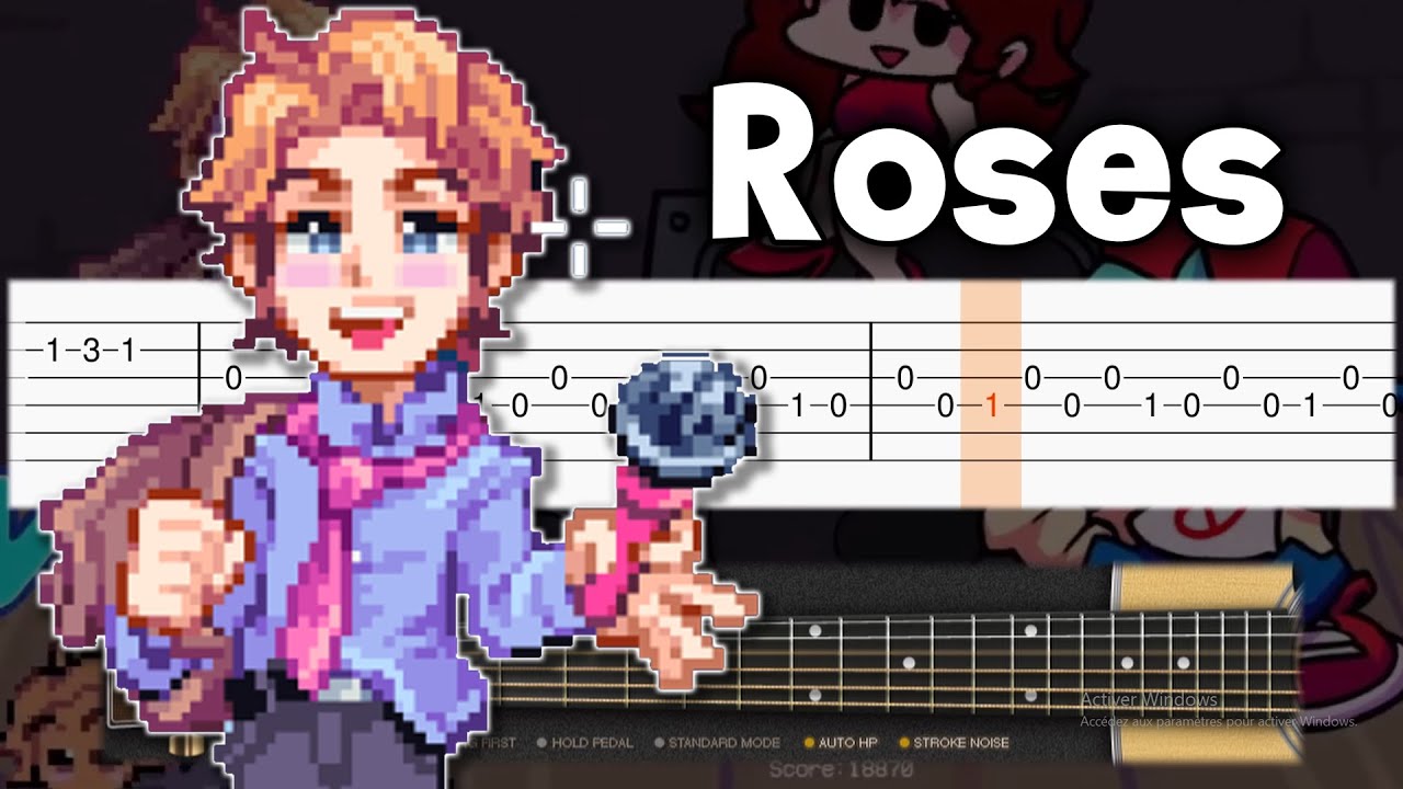 Roses - Friday Night Funkin - Guitar tutorial (TAB) - YouTube