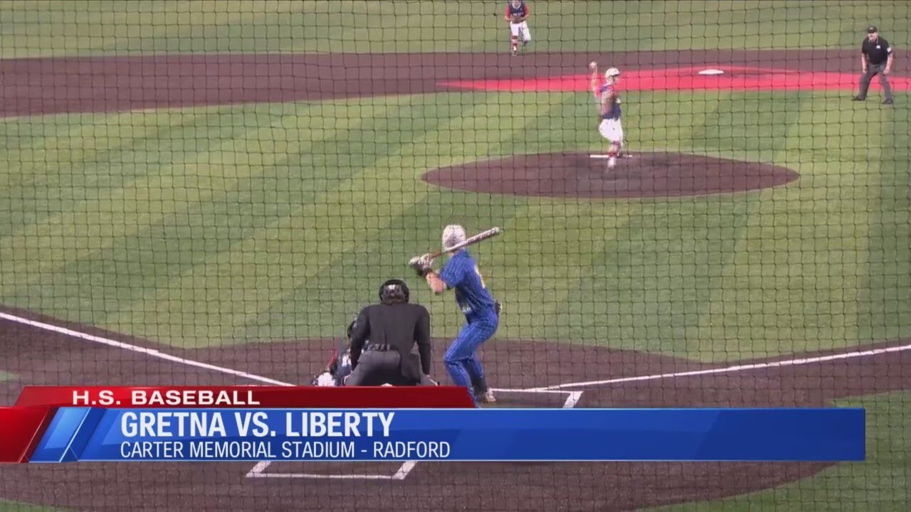 Gretna beats Liberty 6-5 in the Region 1C baseball semifinals - YouTube