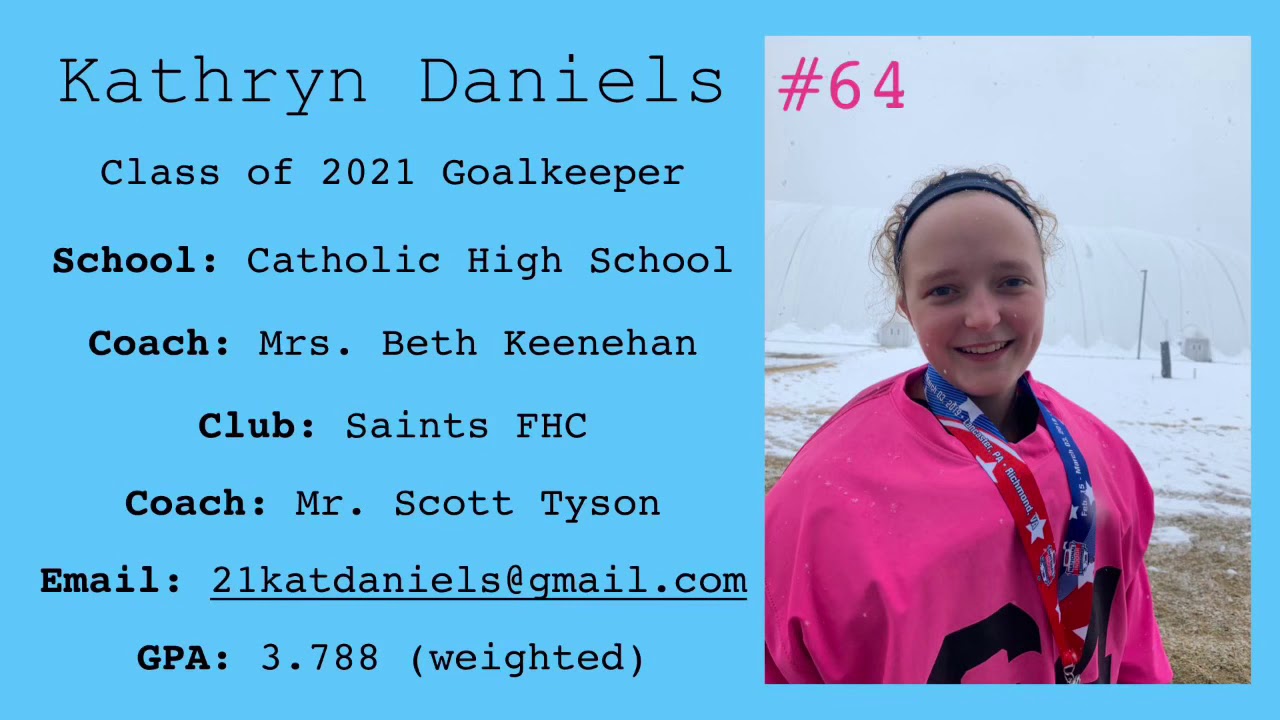 Kat Daniels 2021 Goalkeeper Highlights 9/9/2019 - YouTube