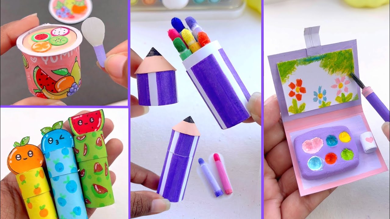 16 DIY Miniature Crafts Idea / Easy Craft Ideas / school hacks / mini ...