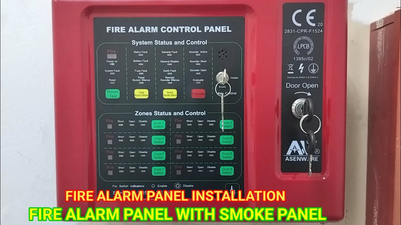 Fire Alarm panel with smoke panel installation - YouTube
