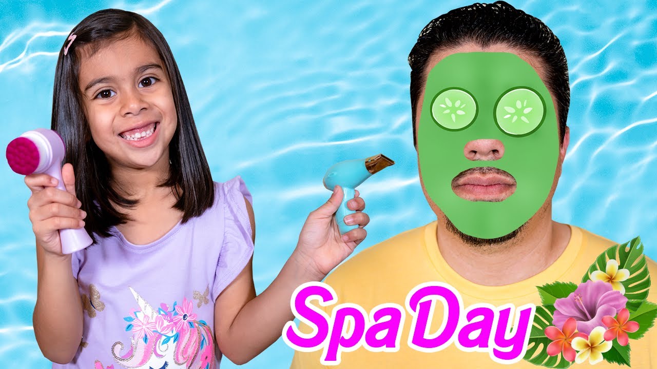 Funny Spa Day Makeover for Dad!! Salon fun for kids! - YouTube