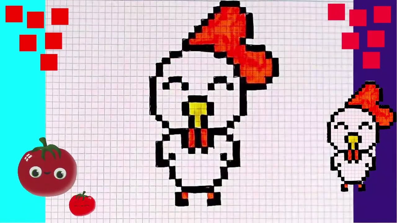 PIXEL ART DESENE IN PATRATELE CUTE - YouTube