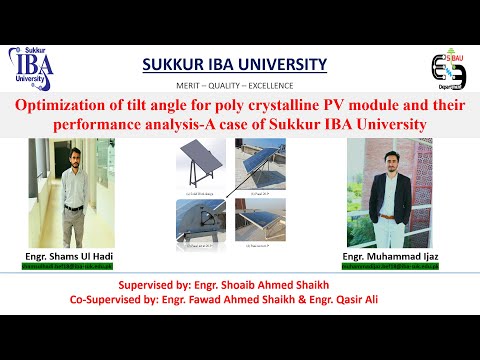 Optimization of tilt angle for poly crystalline PV module and their performance analysis - At SIBAU