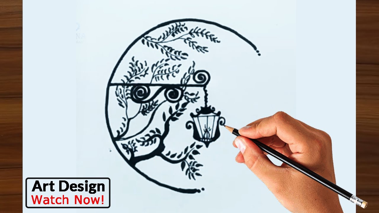 Lamp Post Drawing | Wonderful Lamp post Art Design with Nature - YouTube