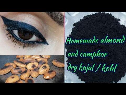 DIY: DRY KAJAL/kohl|| 100%natural almonds and ghee kajal || CHARCOAL ...