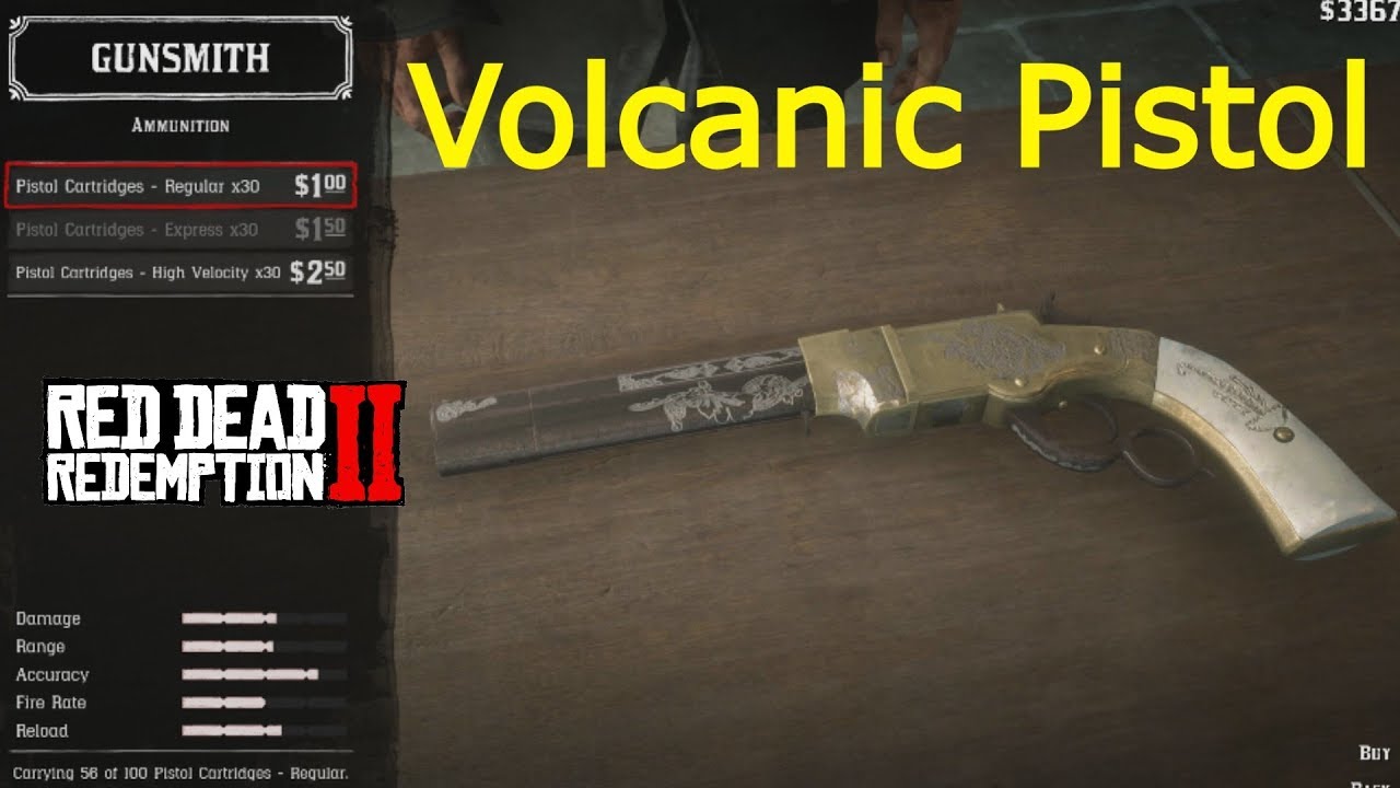 Red Dead Redemption 2 - Volcanic Pistol/Revolver (Weapon Customization ...