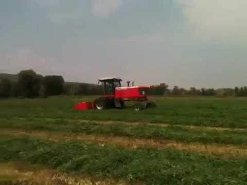 Hesston by Massey Ferguson WR9770 Swather Demo with Topcon Auto ...