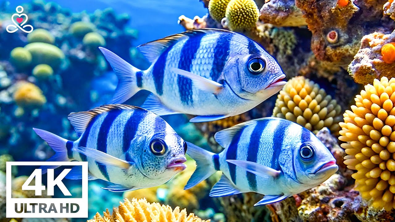 Ocean Serenity 4K - Stunning Fish & Relaxing Music for Relaxation - YouTube