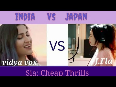 Sia: Cheap Thrills cover by Vidya vox vs J.fla | India vs Japan | Battle Of Voice | #vivek