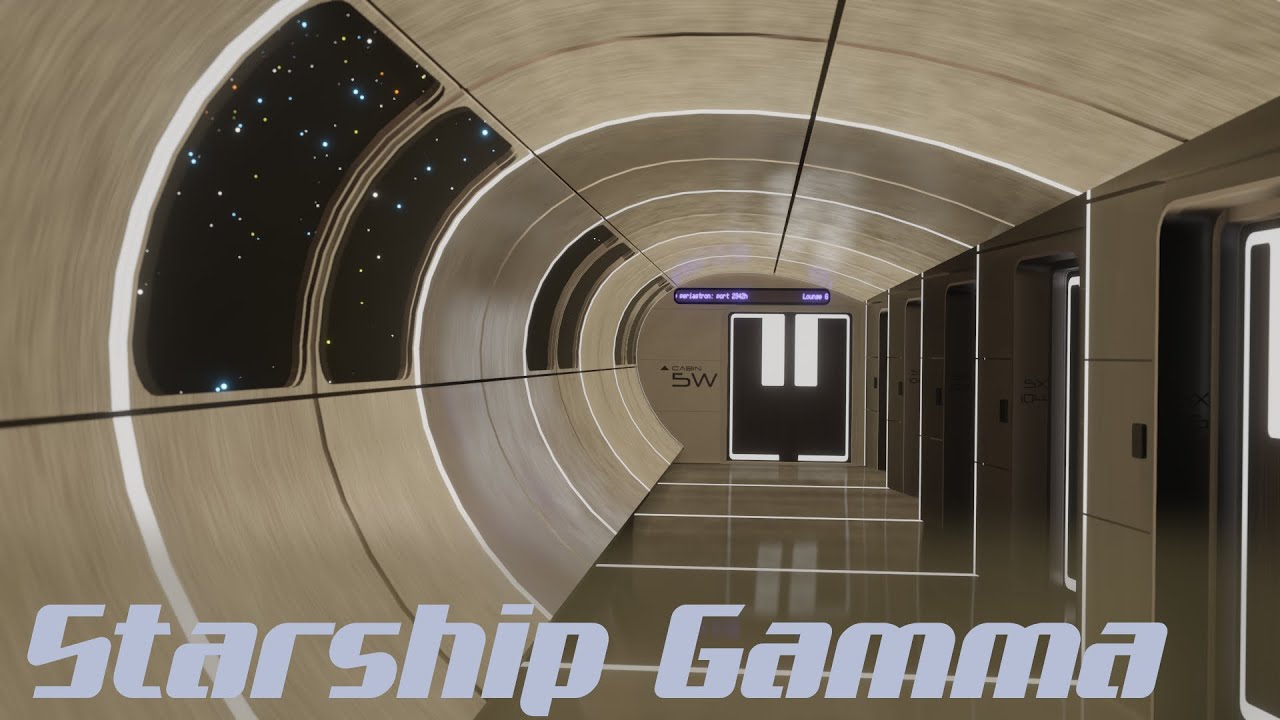 Deep Space Corridor Luxury Starship White Noise - Ambience for Study ...