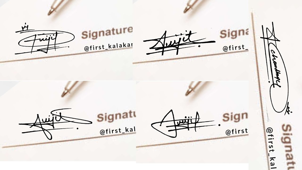 Alphabet 'A' signature style | Avijit name signature style | #signature ...