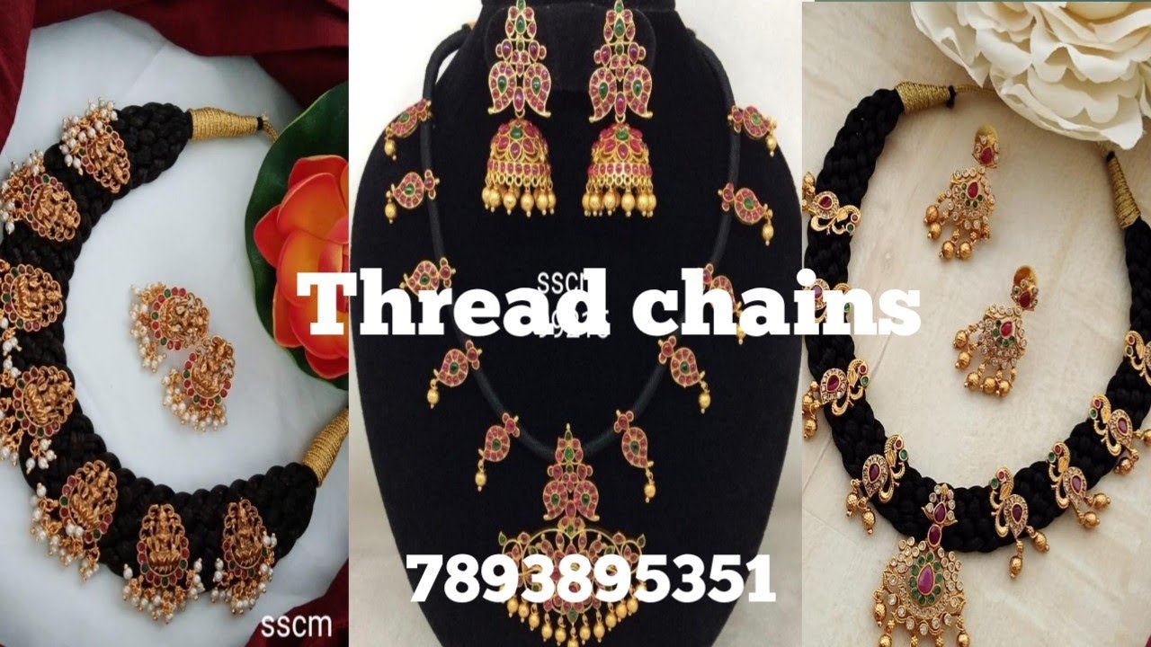 New collection in black thread chains for order on whatsapp 7893895351 ...