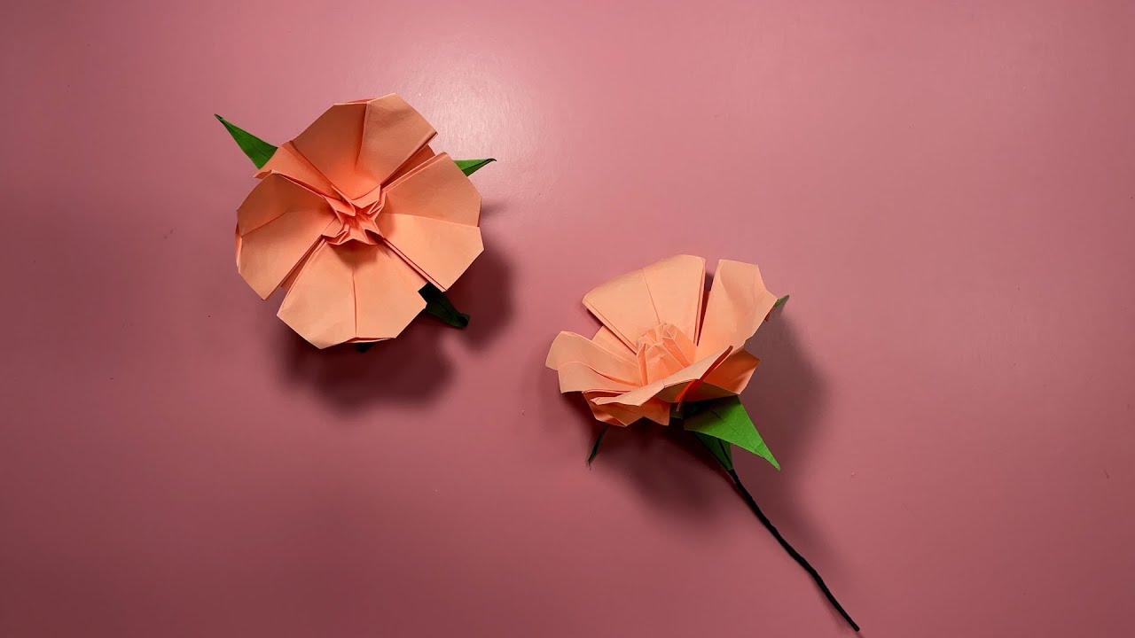 How to make an origami Evening primrose flower, paper arts tutorial ...