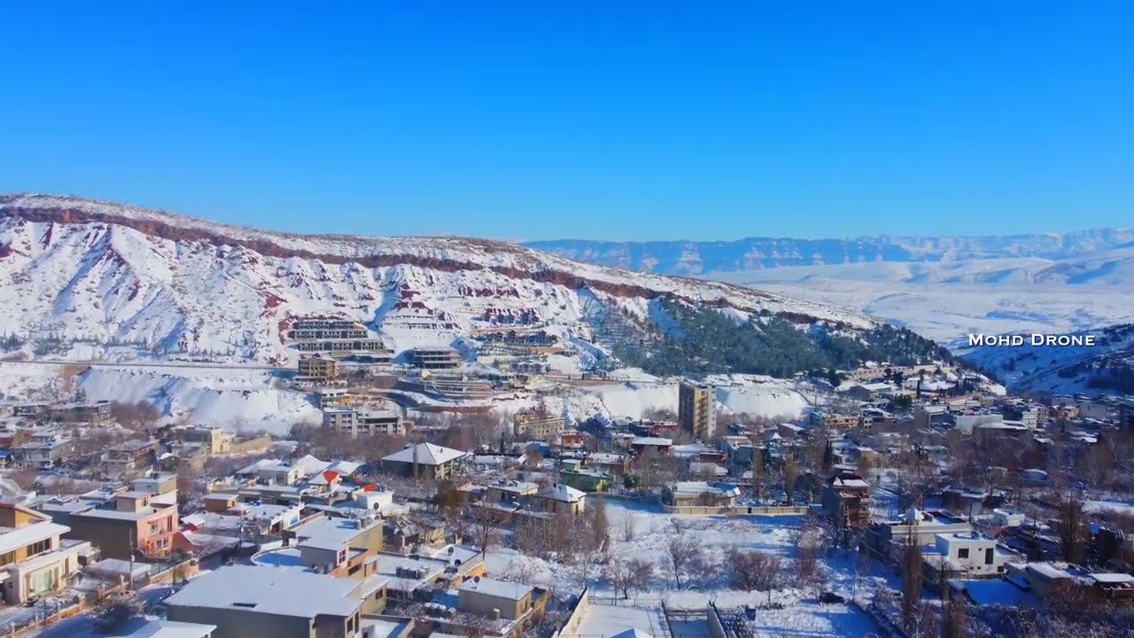 Shaqlawa Covered in Snow 2023 4K Drone Footage ERBIL KURDISTAN NATURE ...