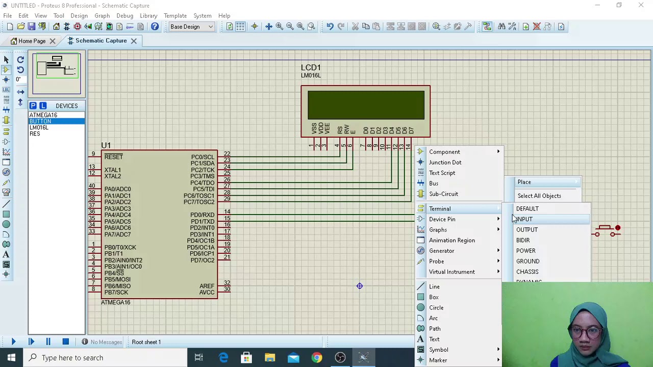 #2 TUTORIAL MEMBUAT RANGKAIAN LCD MENGGUNAKAN PROTEUS 8 - YouTube