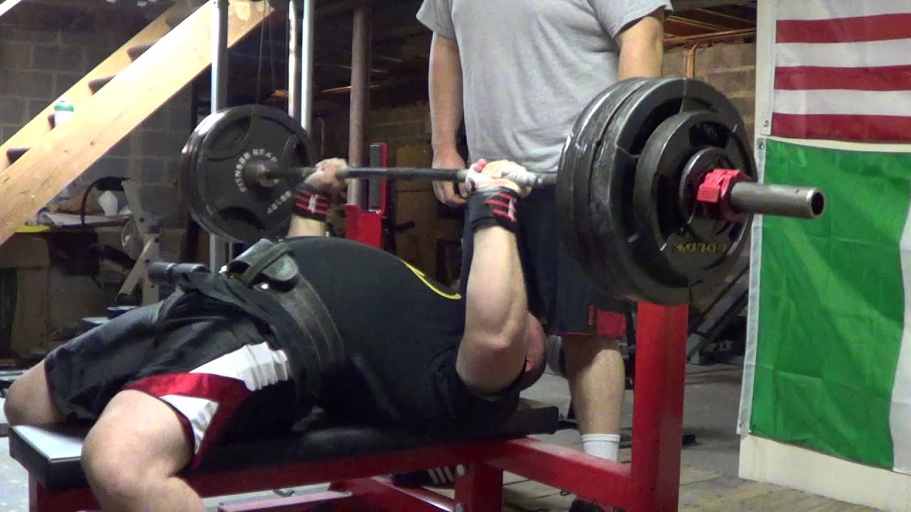 Bench Press 370 x 3 - YouTube